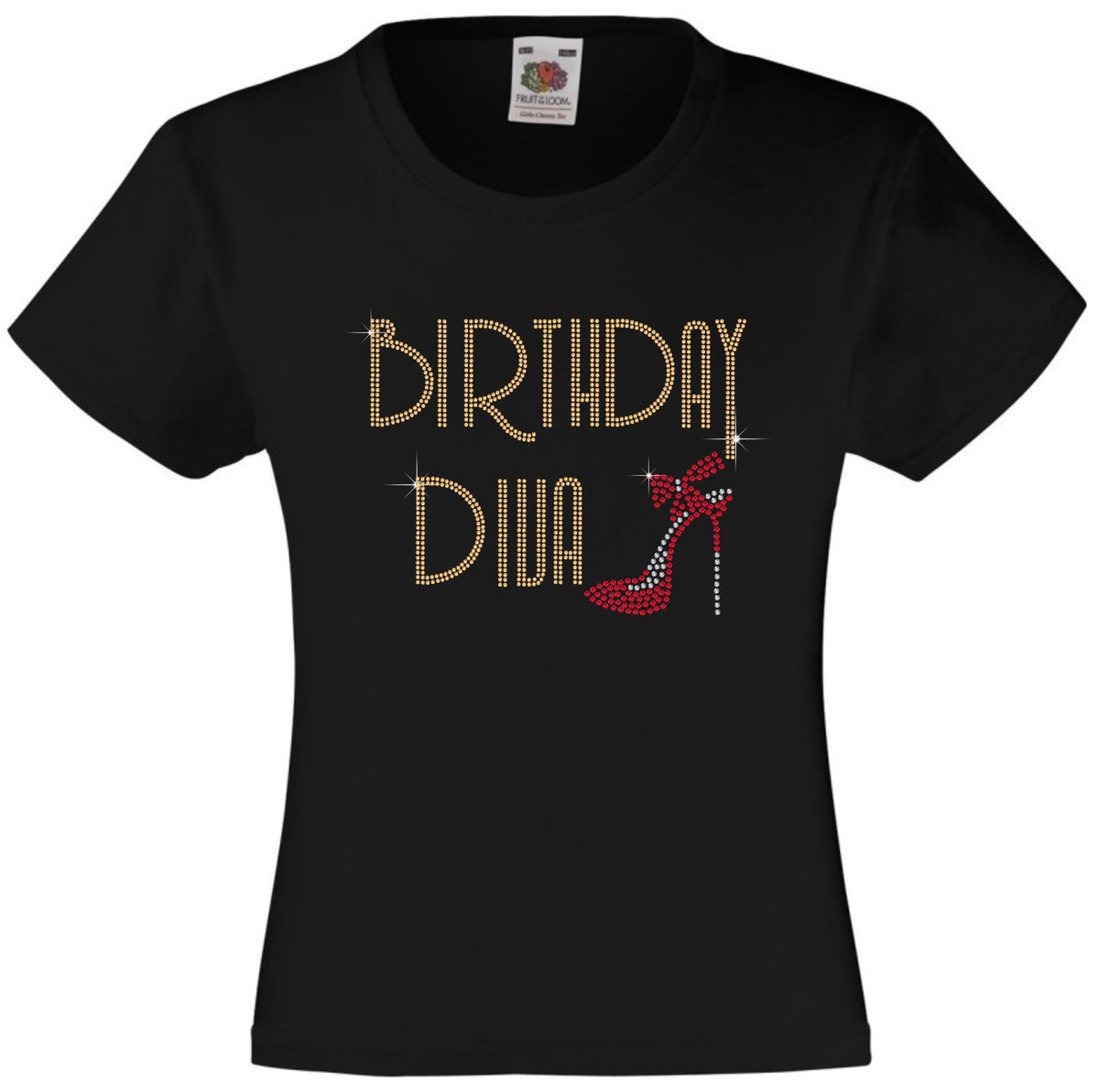 Birthday Diva Hotfix Rhinestone Transfer Diamante Motif, Iron on Appli ...