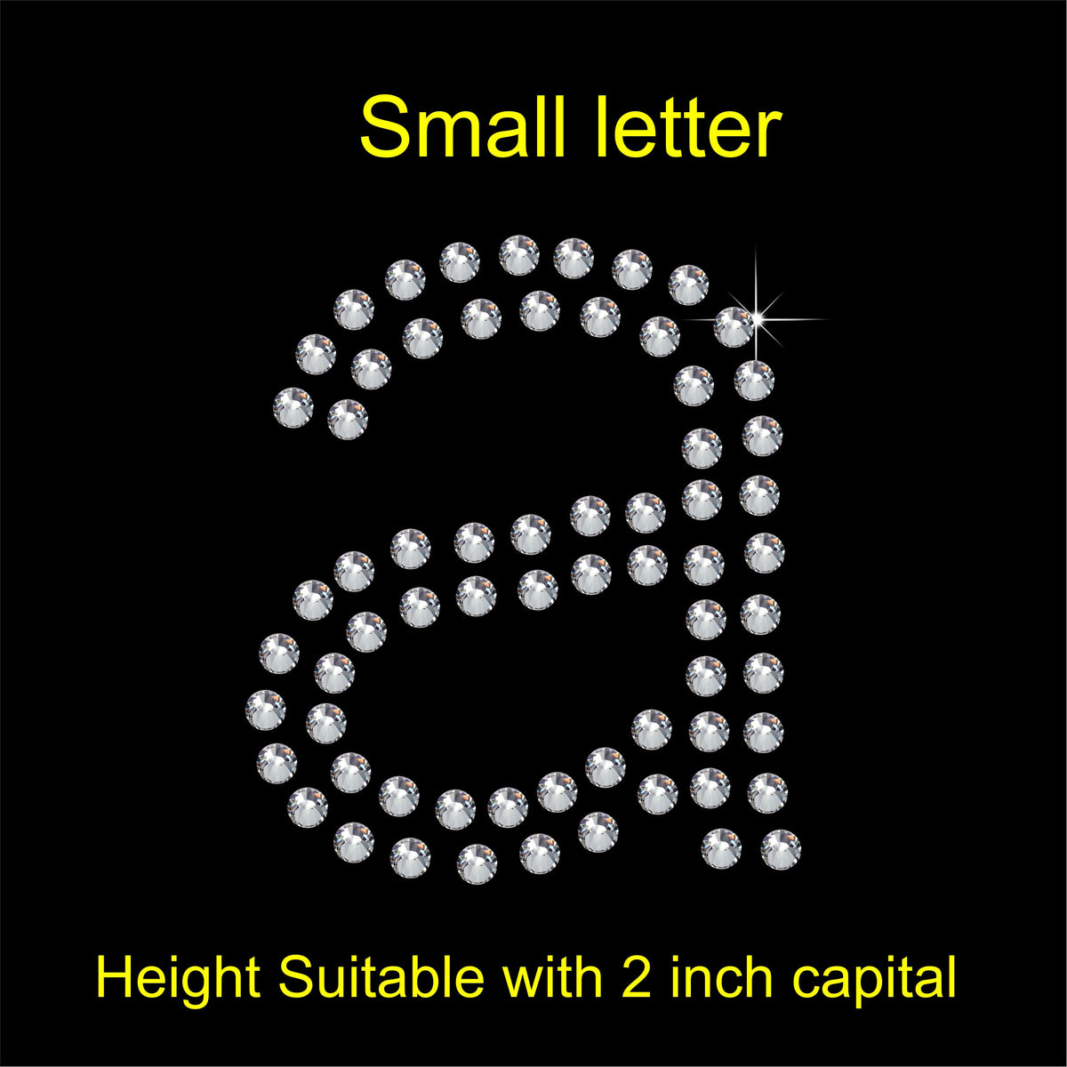 Rhinestone Iron On Appliques Rhinestone/Diamante Transfer Arial Letter ...